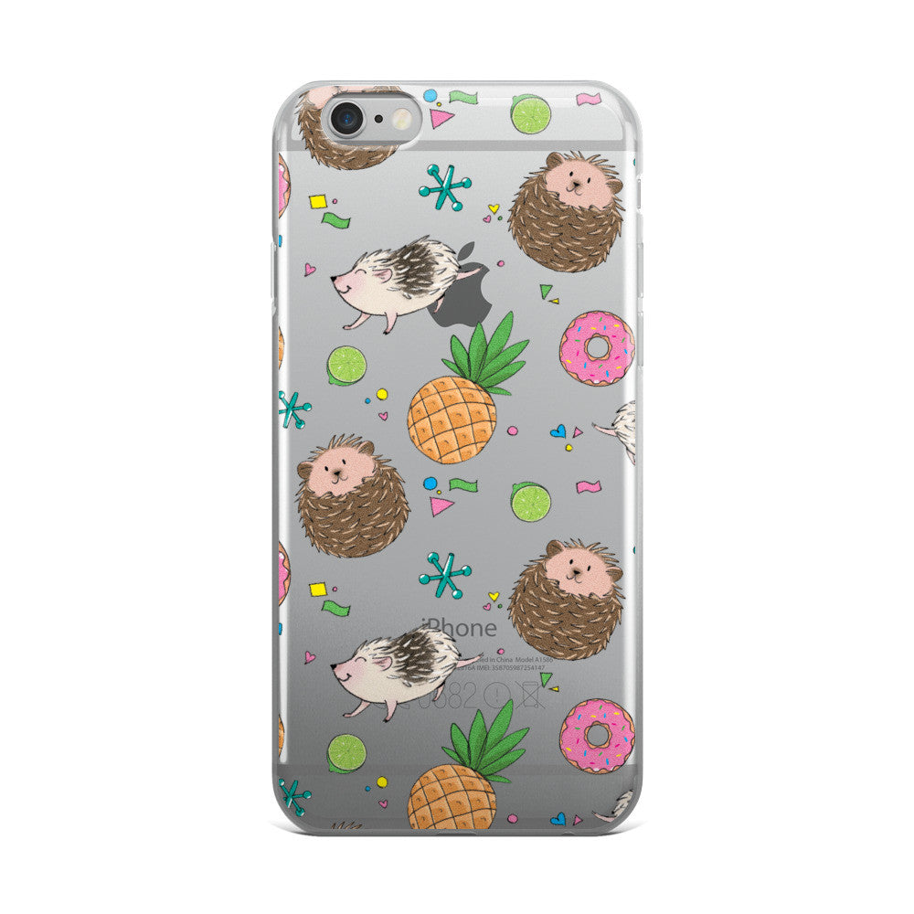 Hedgies, Hooray! iPhone Case - Clear – Hedgehogs and Friends
