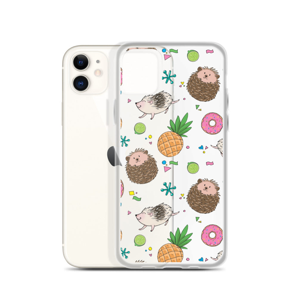 Hedgies, Hooray! iPhone Case - Clear – Hedgehogs and Friends