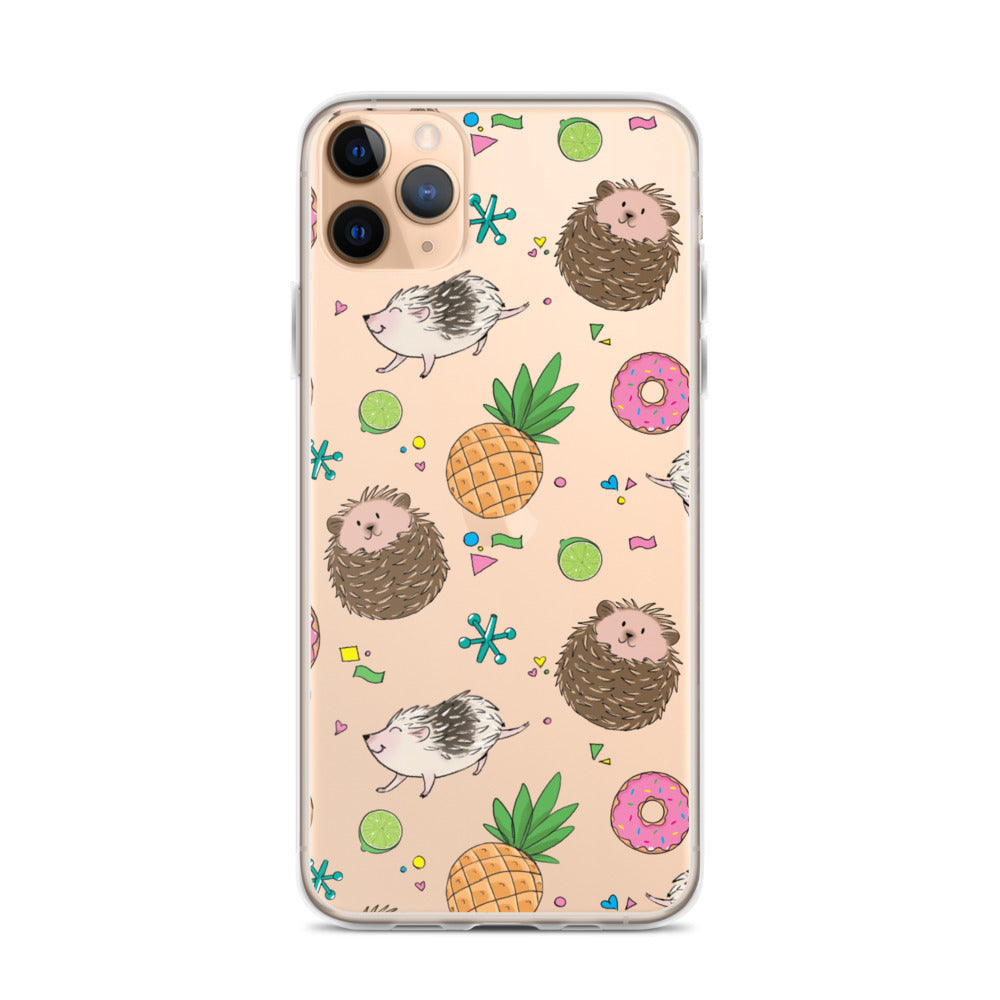 Hedgies, Hooray! iPhone Case - Clear – Hedgehogs and Friends