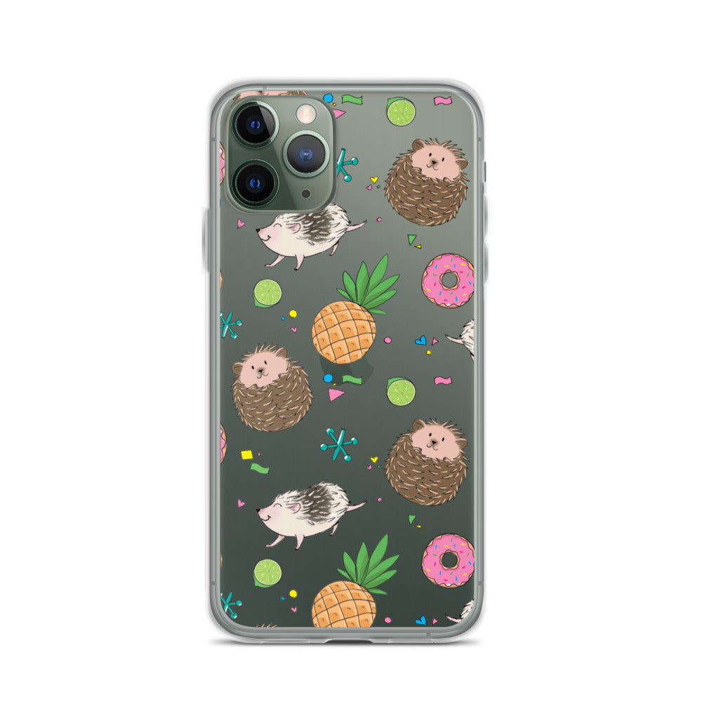 Hedgies, Hooray! iPhone Case - Clear – Hedgehogs and Friends