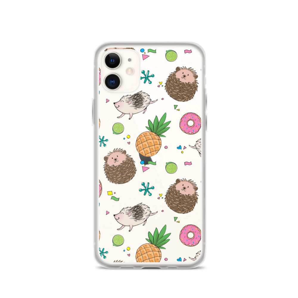 Hedgies, Hooray! iPhone Case - Clear – Hedgehogs and Friends